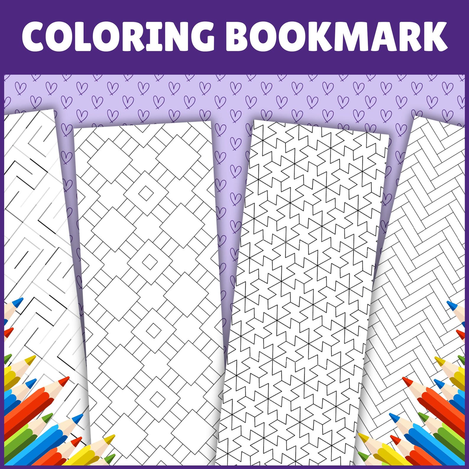 Coloring Bookmarks, Geometric Coloring Bookmarks, Adult Coloring Page ...