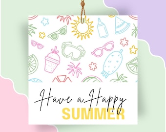 Happy Summer Tag Printable Wishing You a Happy Summer Gift Tag for ...
