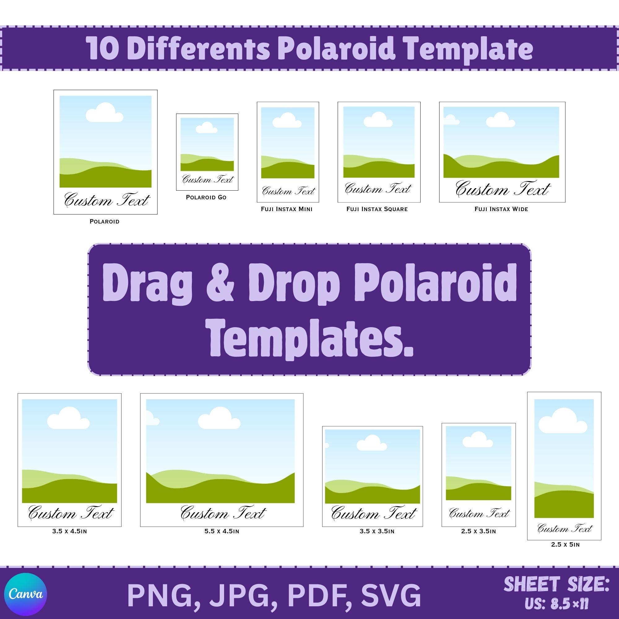 Canva Polaroid Frame Template for Memorable Guest Book Creation, Drag ...
