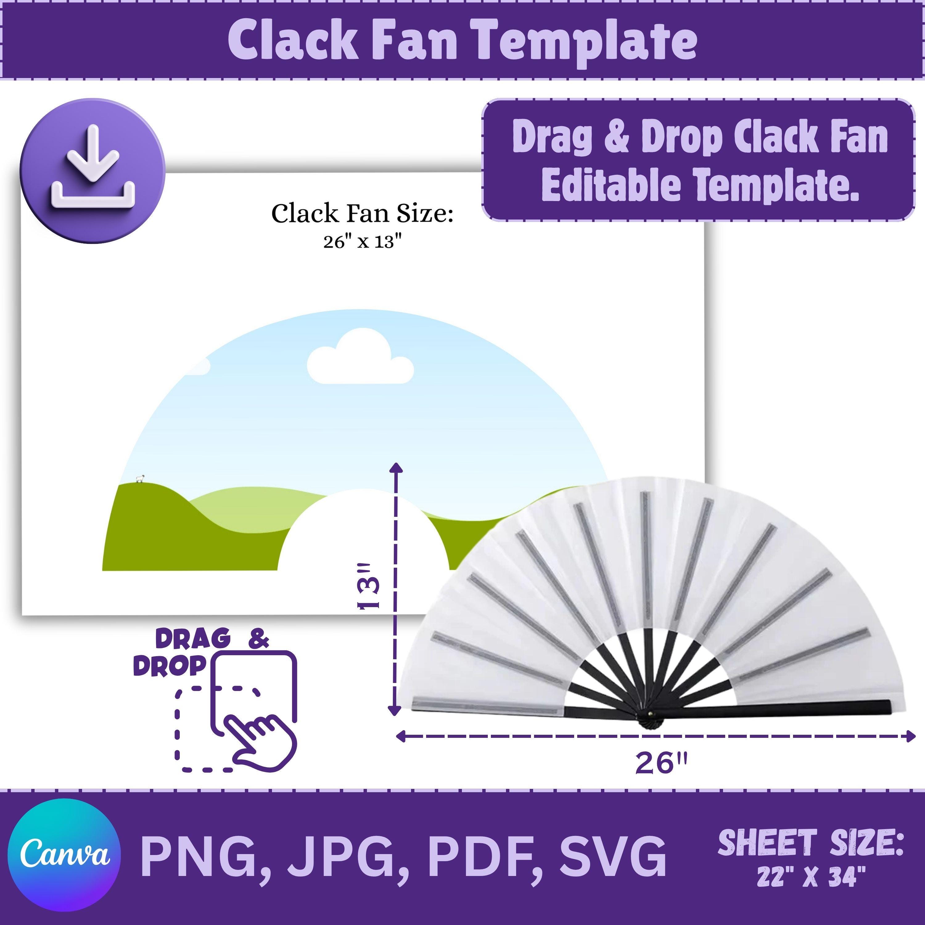 Clack Fan Printable, Chinese Fan Template for Sublimation | Festival ...
