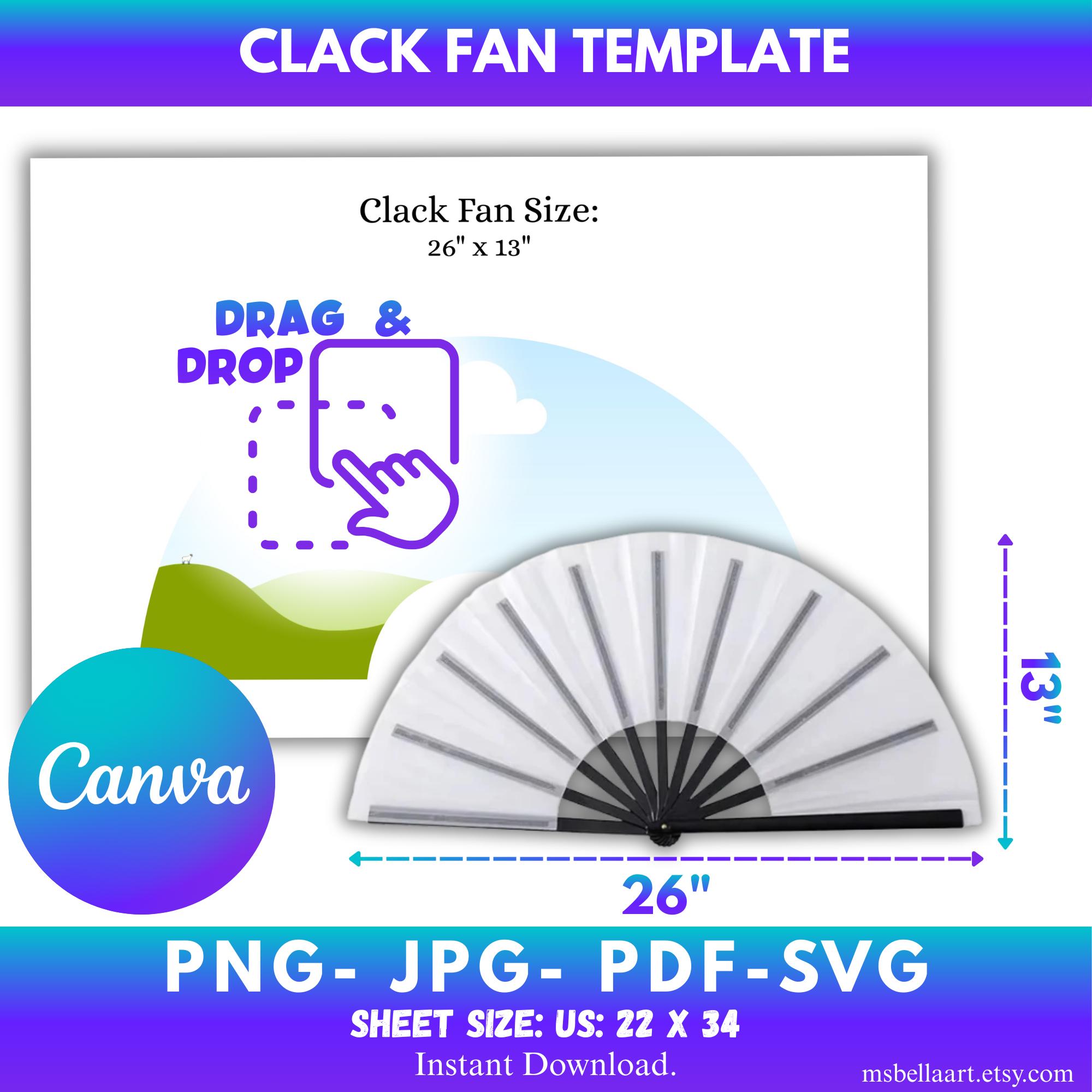 Clack Fan Printable, Chinese Fan Template for Sublimation | Festival ...