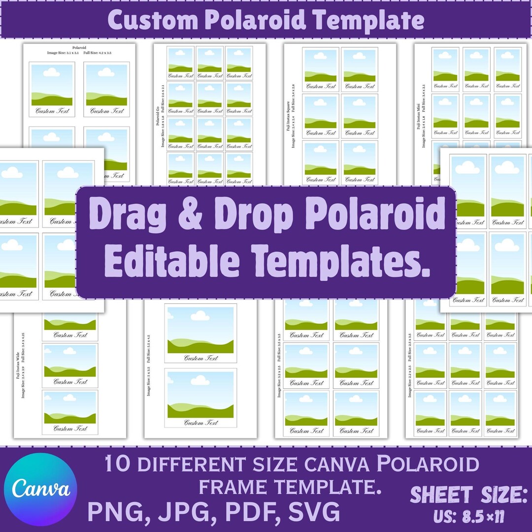 Canva Polaroid Frame Template for Memorable Guest Book Creation, Drag ...