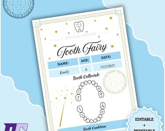 Rainbow Editable Tooth Fairy Receipt Printable Certificate | First ...