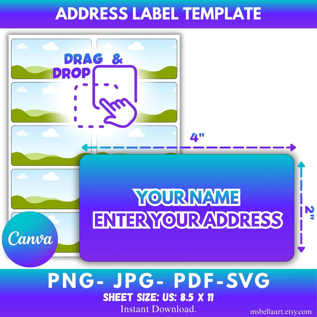 Custom Address Labels, Canva Editable Mailing Template, Small Business ...