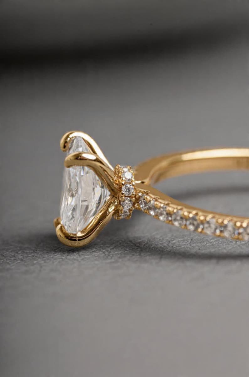 Oval Solitaire Diamond Engagement Ring With Pavé Band by the Solara ...