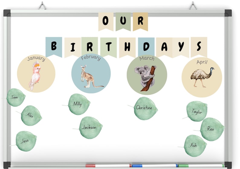 Australian Animal Birthday Display for Classroom Digital Download and ...