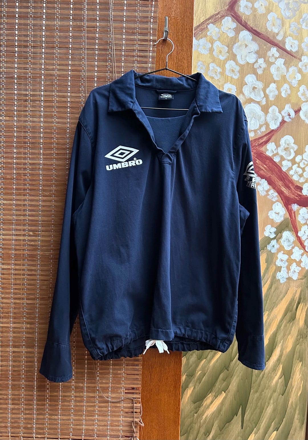 Umbro Pro Training Navy Cotton Drill Top Soccer Britpop Oasis Liam ...