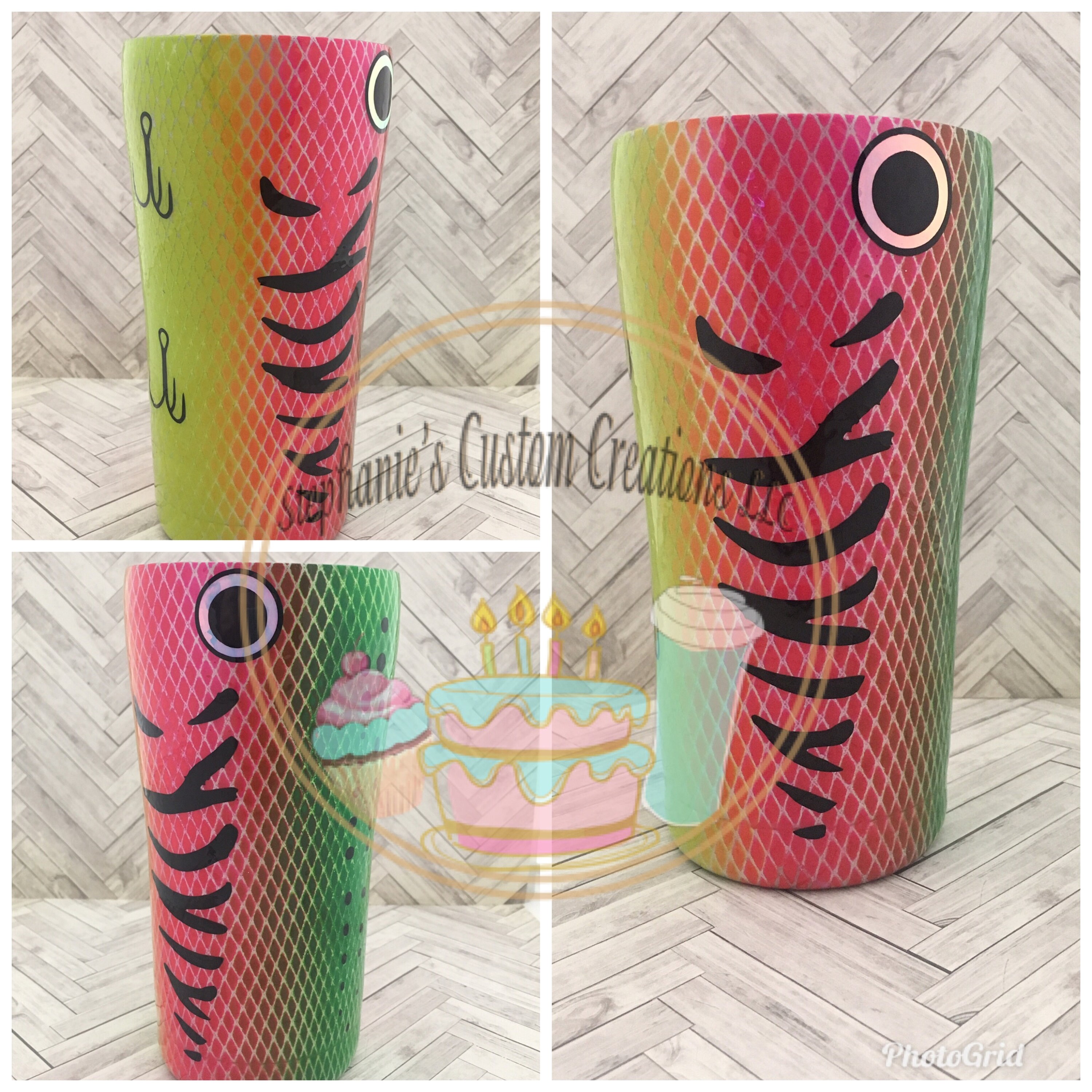 Custom Fishing Lure Tumbler Stainless Steel Cup- Personalized Gift ...