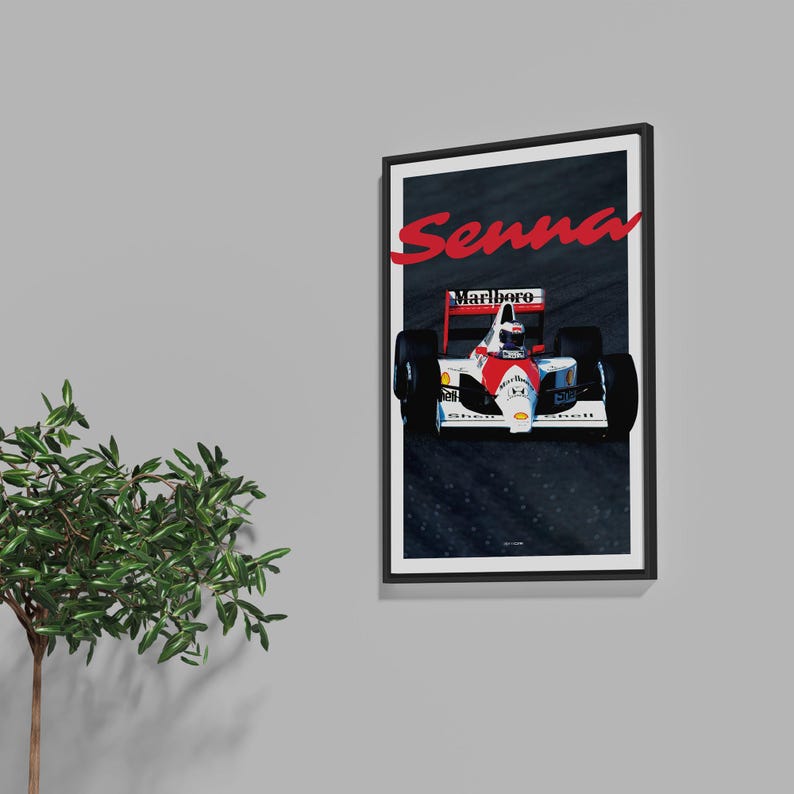 Senna Movie Poster, Senna Wall Art, Formula One Inspired Racing Poster, Vintage F2 Motorsport ...