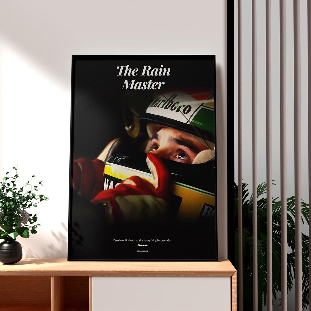 Senna Poster, Senna Wall Art, the Rain Master Formula One Inspired Racing Poster, Vintage F2 ...