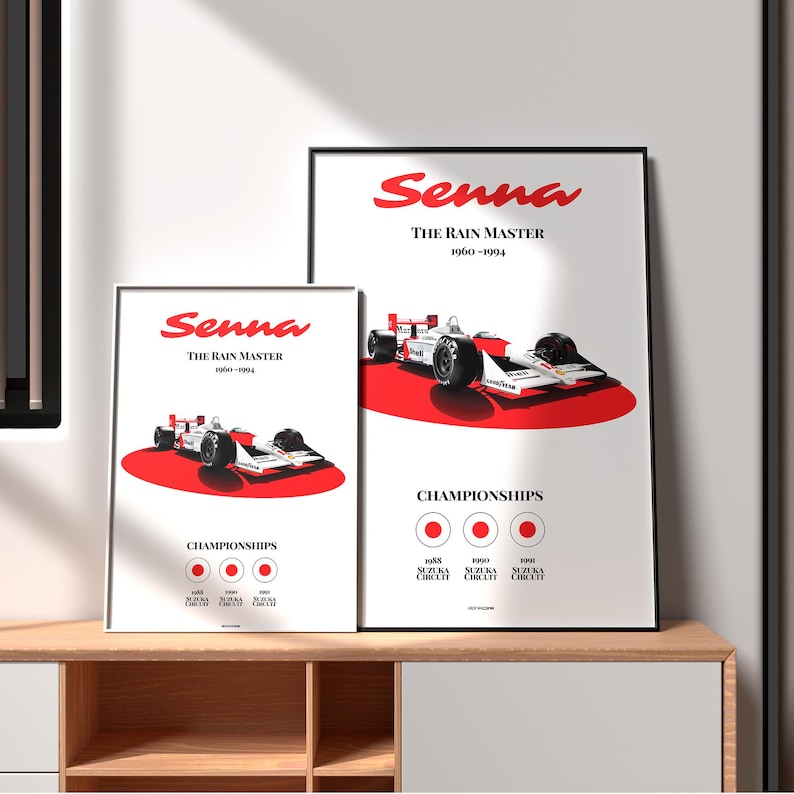 Senna Poster, Senna Wall Art, Formula One Inspired Racing Poster ...