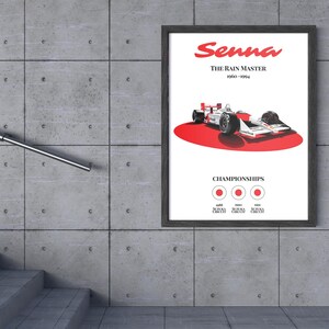 Senna Poster, Senna Wall Art, Formula One Inspired Racing Poster ...