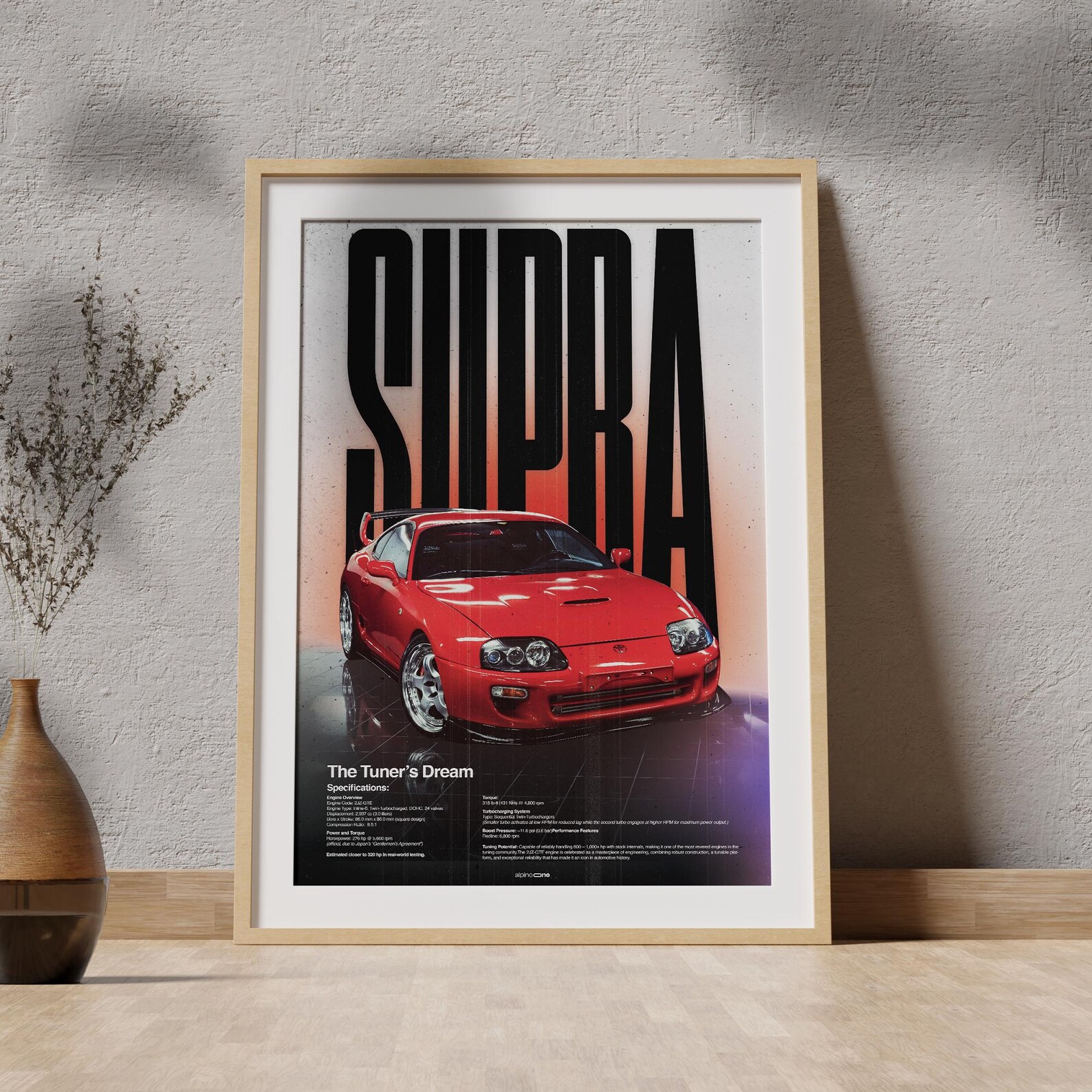 Red Classic MK4 Supra Race Car Poster, Legendary Super Motorsport MK3 ...