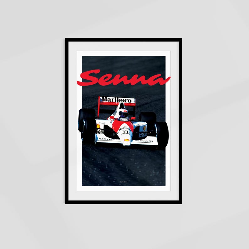 Senna Movie Poster, Senna Wall Art, Formula One Inspired Racing Poster ...