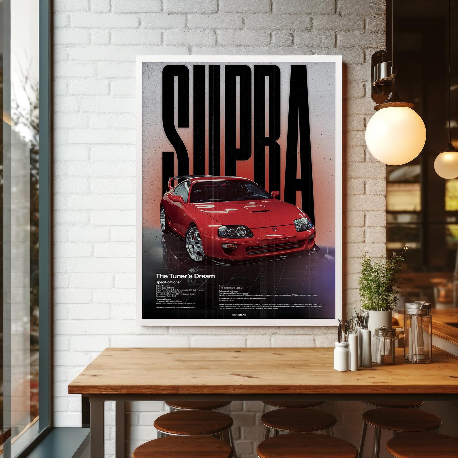 Red Classic MK4 Supra Race Car Poster, Legendary Super Motorsport MK3 ...