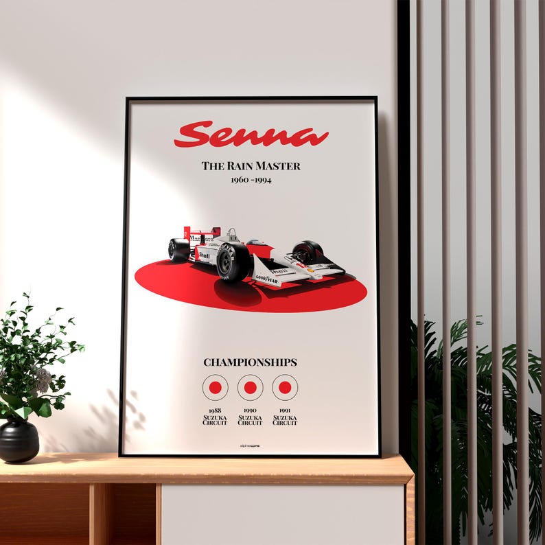 Senna Movie Poster Bundle Set of 4, Senna Wall Art, Formula One Inspired Racing Poster, Vintage ...