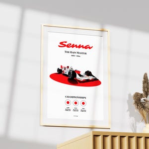 Senna Poster, Senna Wall Art, Formula One Inspired Racing Poster ...