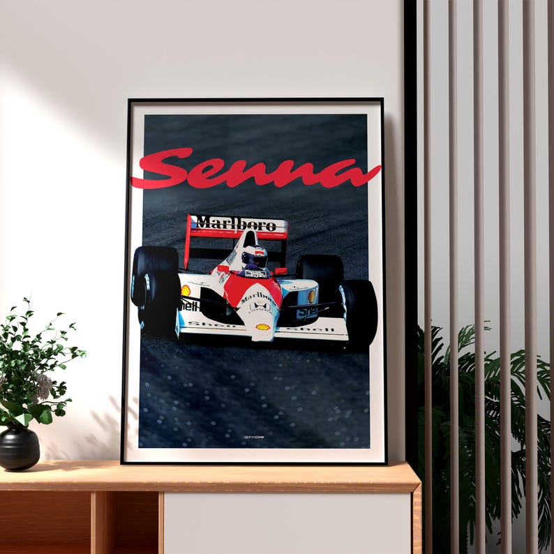 Senna Movie Poster, Senna Wall Art, Formula One Inspired Racing Poster, Vintage F2 Motorsport ...