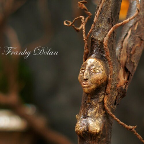 Tree Nymph Sculpture. Clay and Wood Carving by Fae Factory - Etsy