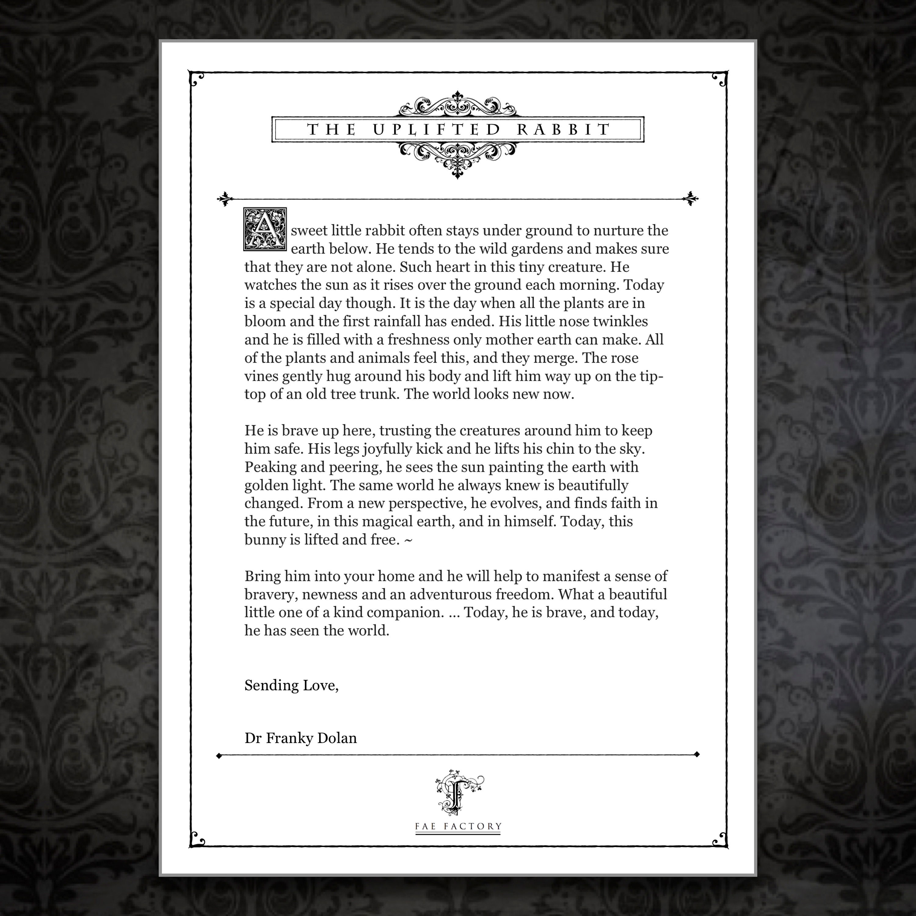 The Uplifted Rabbit Sculpture by Fae Factory Artist Dr Franky Dolan ...