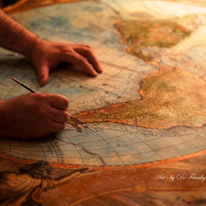 Hand Painted Old World Map Canvas {antique Map Original Painting Fine ...