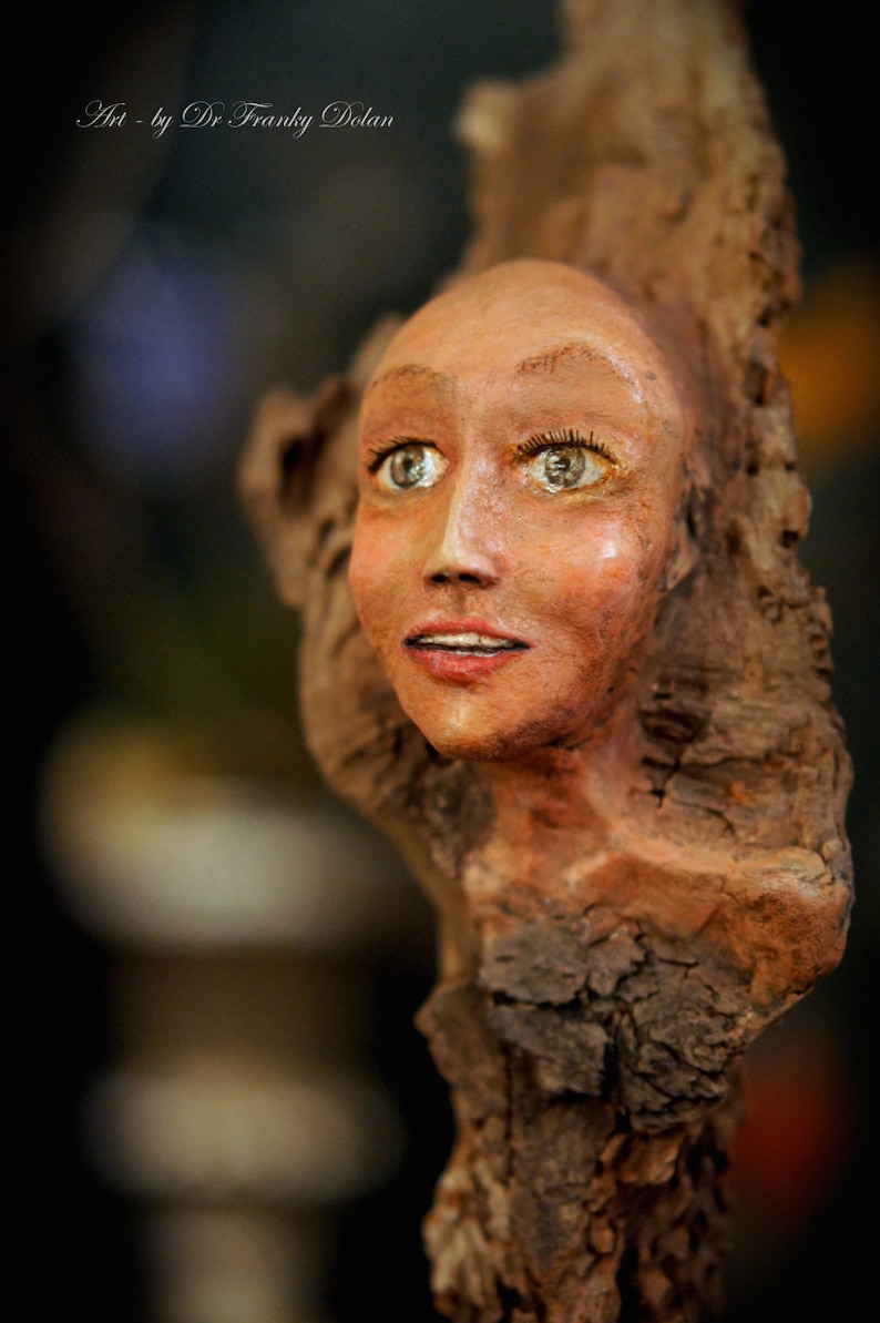 Tree Nymph Sculpture. Clay and Wood Carving by Fae Factory - Etsy