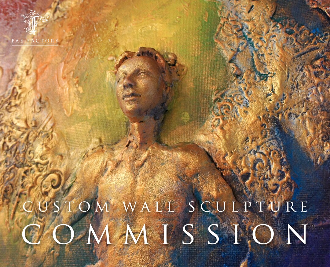 Rainbow Angel CUSTOM Wall Sculpture Visionary Fine Art by Fae Factory ...