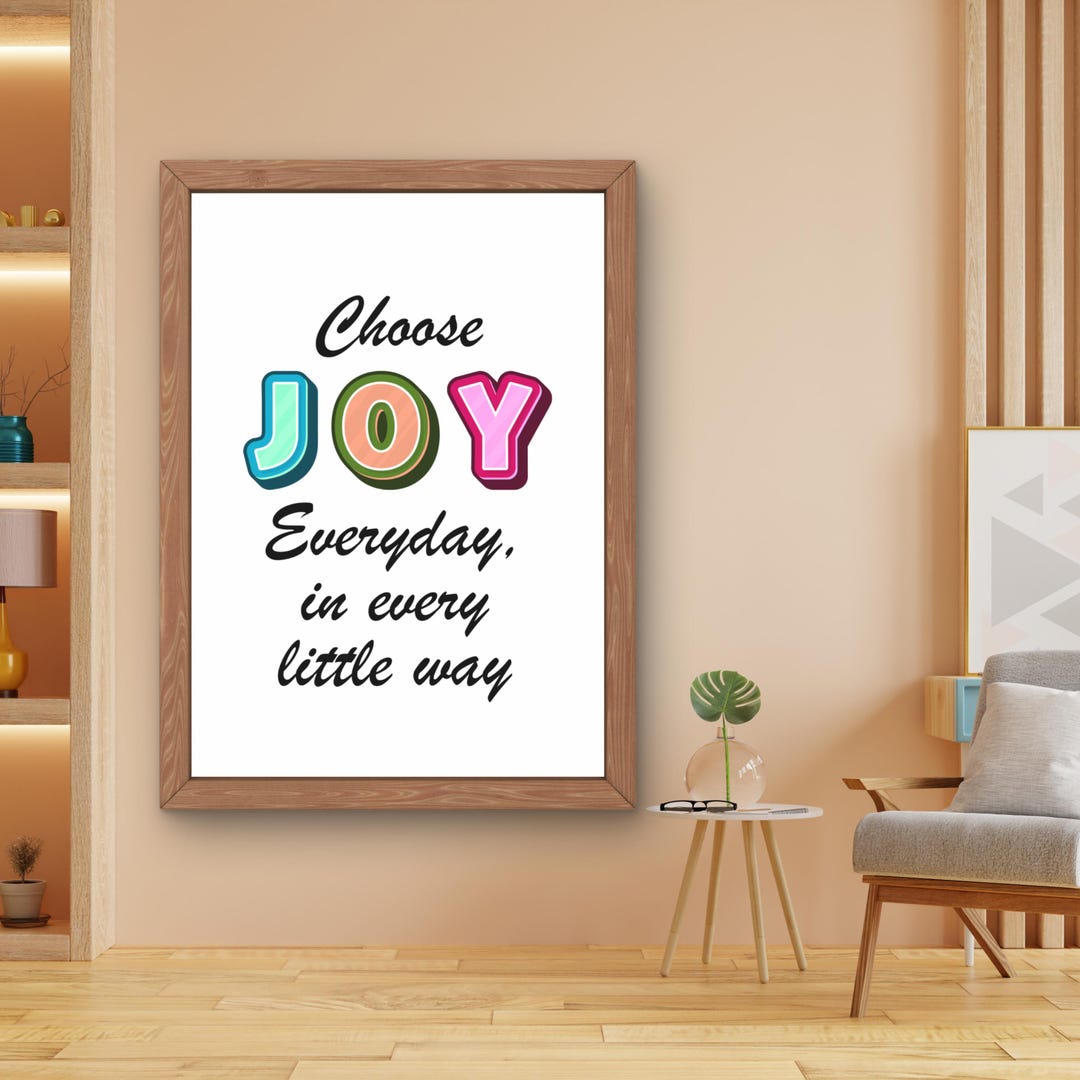 Choose Joy Printable Wall Art | Minimalist Inspirational Quote ...