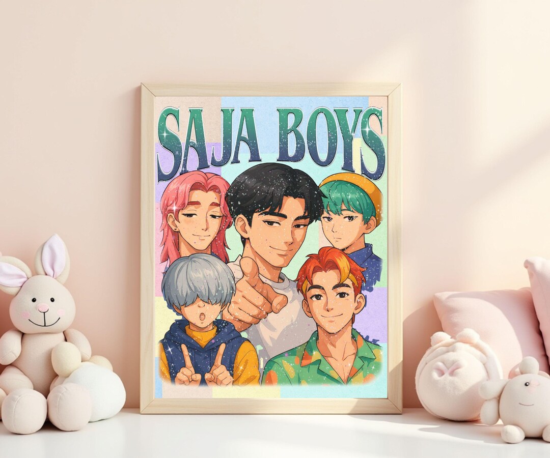 Vibrant Kpop Wall Art, Digital Download, HUNTRX Girl Group Poster for ...