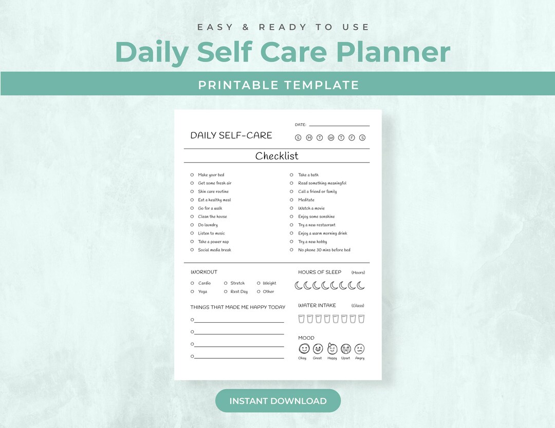 Daily Selfcare Planner, Habit Tracking Journal, Self Discipline ...