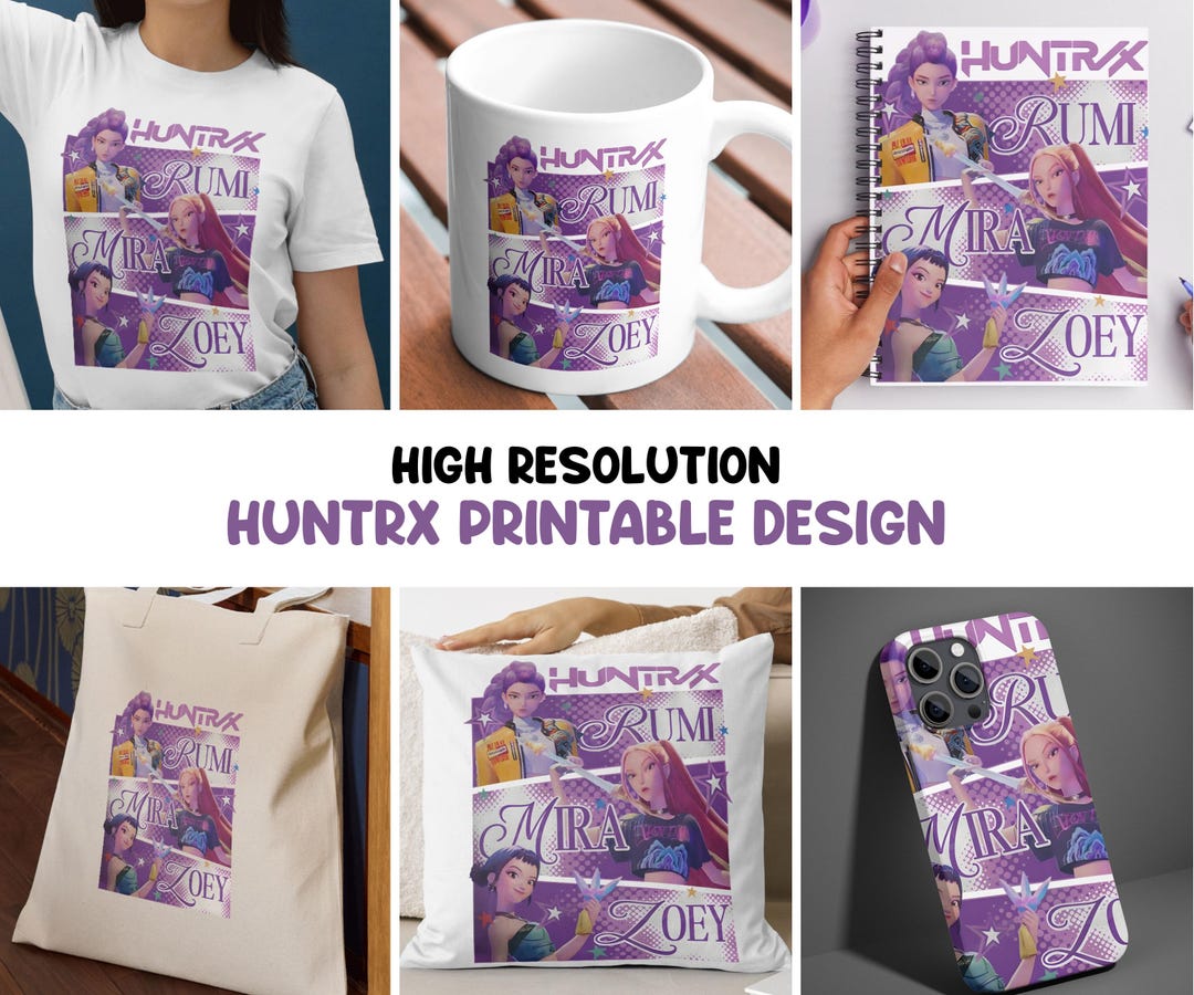 HUNTRX Girls KPOP PNG | Anime Girl Band Clipart | Printable Design for ...