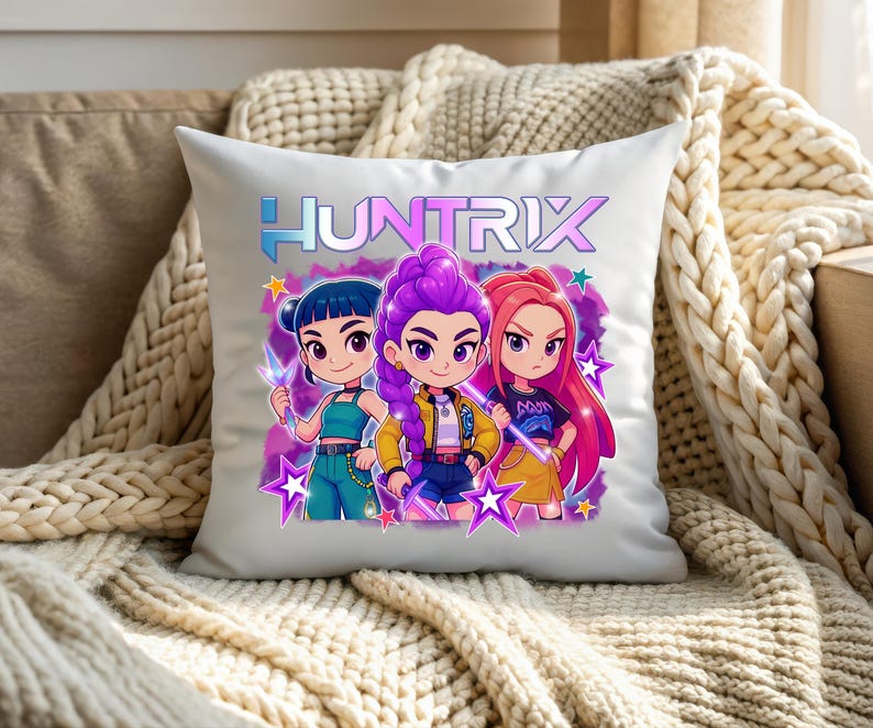 Huntrix Kpop Demon Hunters PNG File: Chibi Girl Band Sublimation T ...