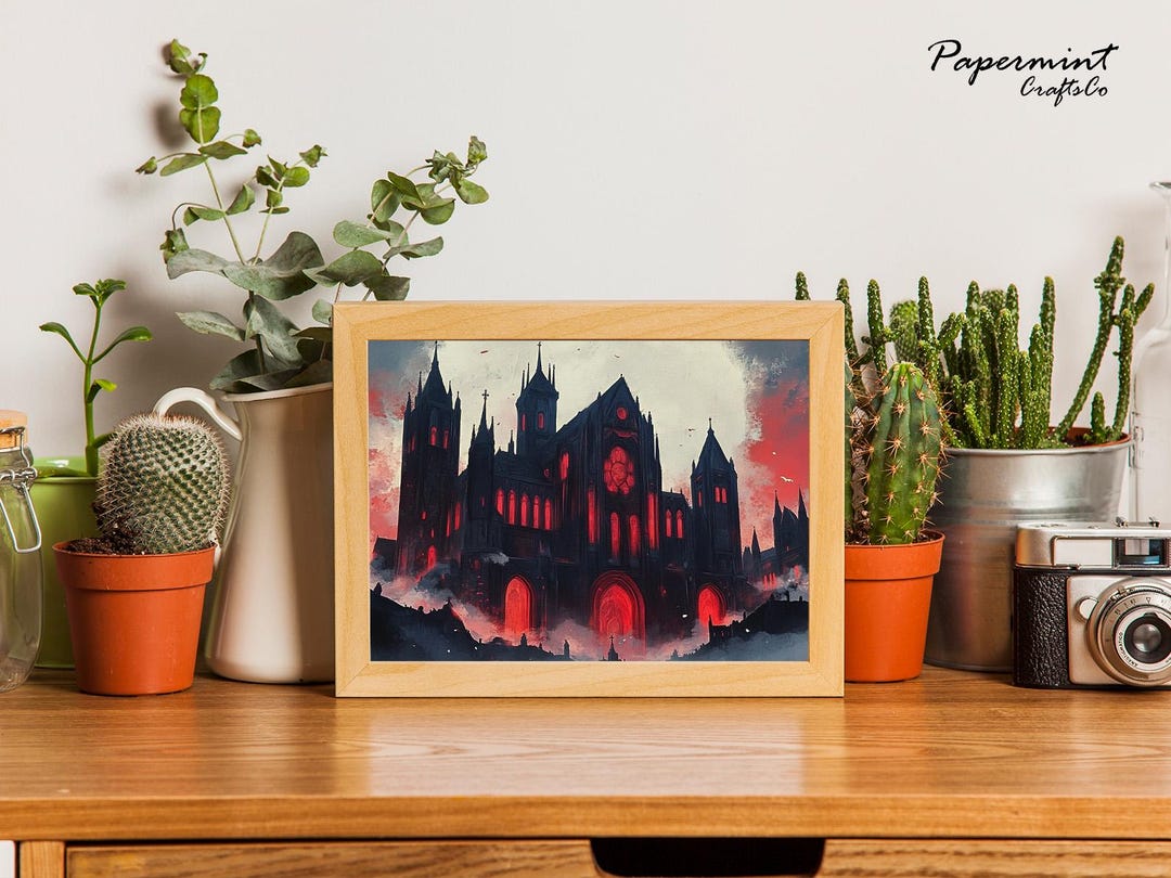 Gothic Cathedral Digital Wall Art | Dark Fantasy Printable Decor ...