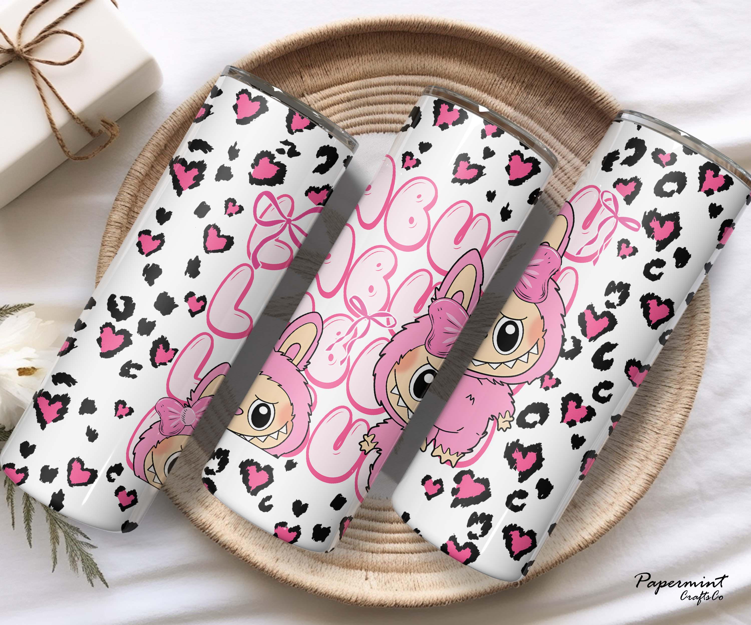 Labubu Tumbler Wrap PNG | Cute Labubu Cartoon Design for 20oz Skinny ...