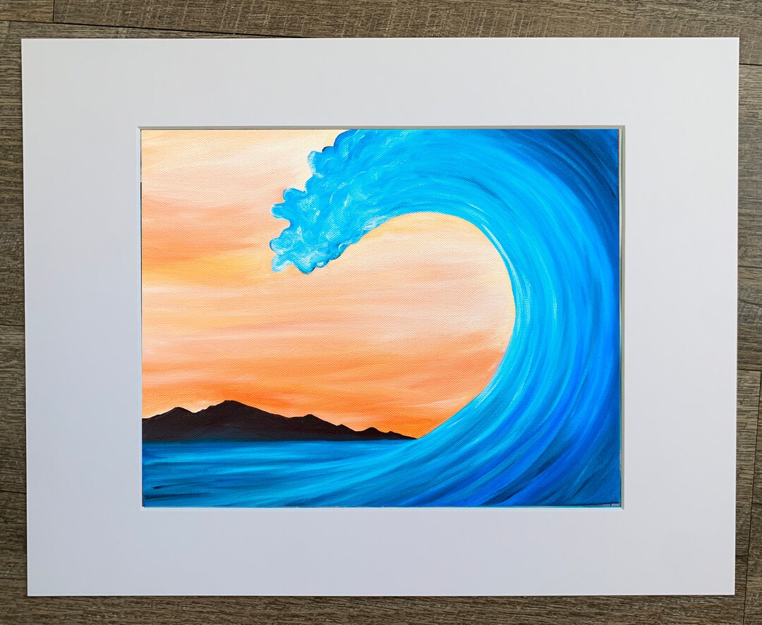 Big Blue Wave Acrylic Painting - Etsy