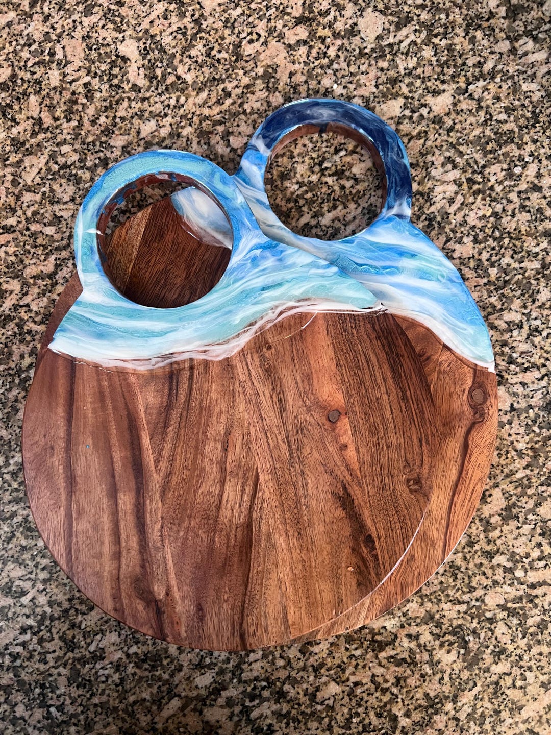 Blue Wave Resin Round Cutting Boards - Etsy