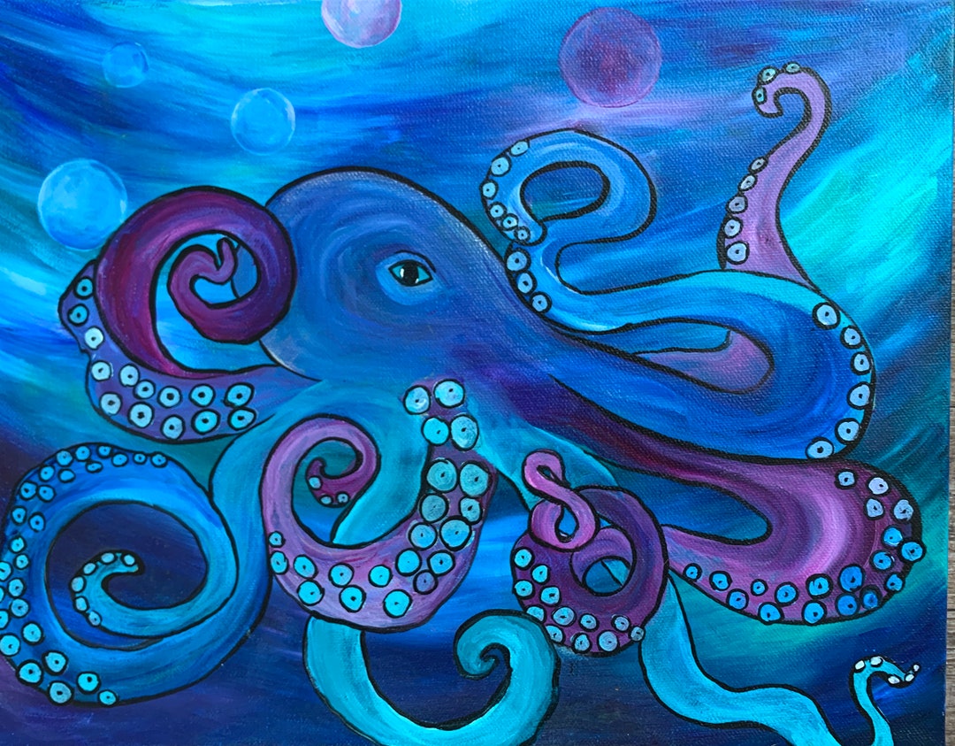 Octopus Acrylic Painting - Etsy