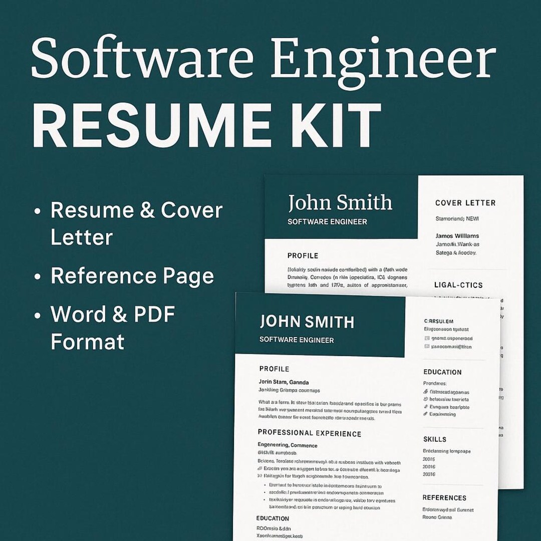 Engineer Resume Template Kit | Technical CV + Cover Letter + References ...