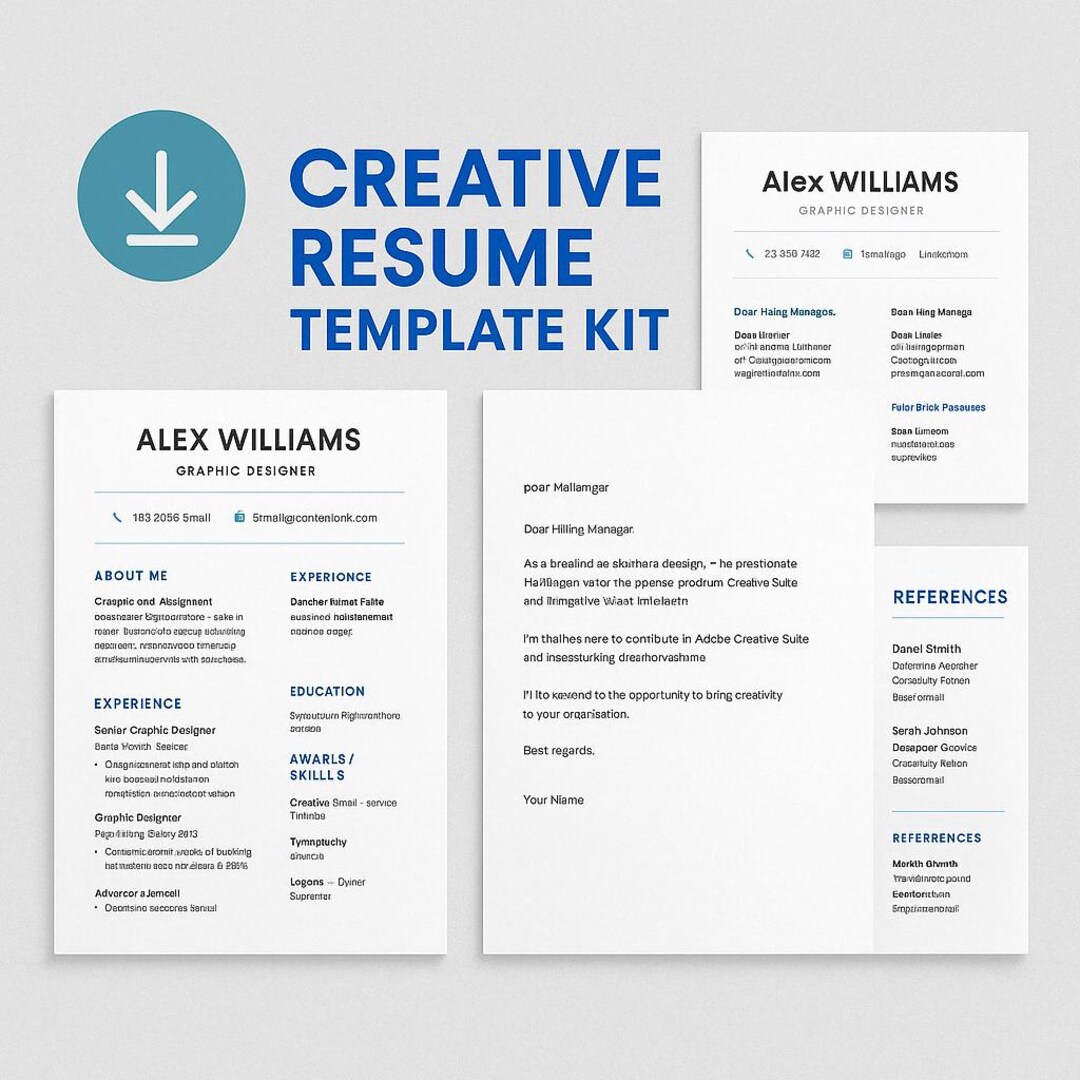 Creative Resume Template Kit | Editable CV + Cover Letter + References ...