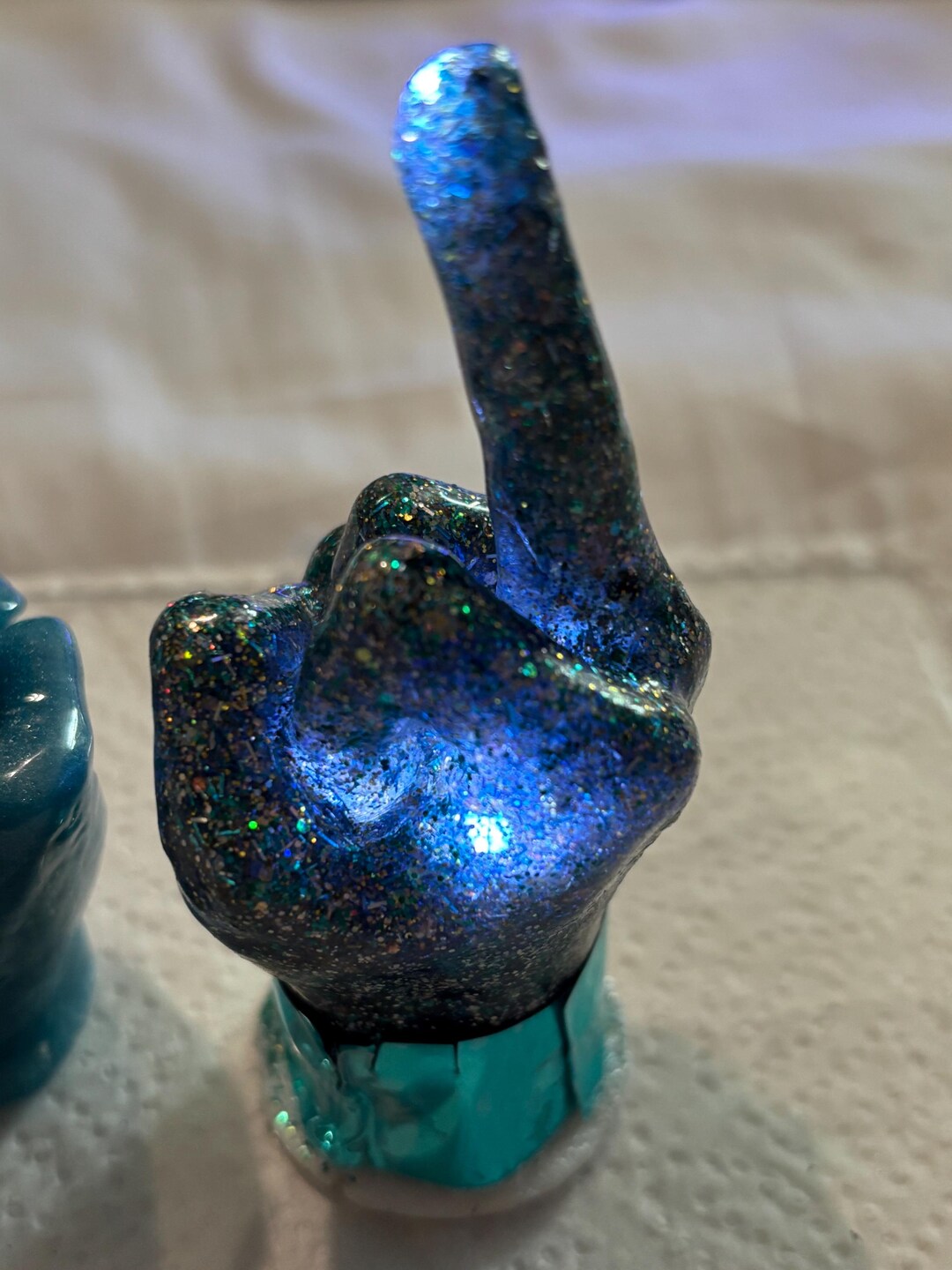 Light up Middle Finger Resin Ring Holder. Shiny FU - Etsy