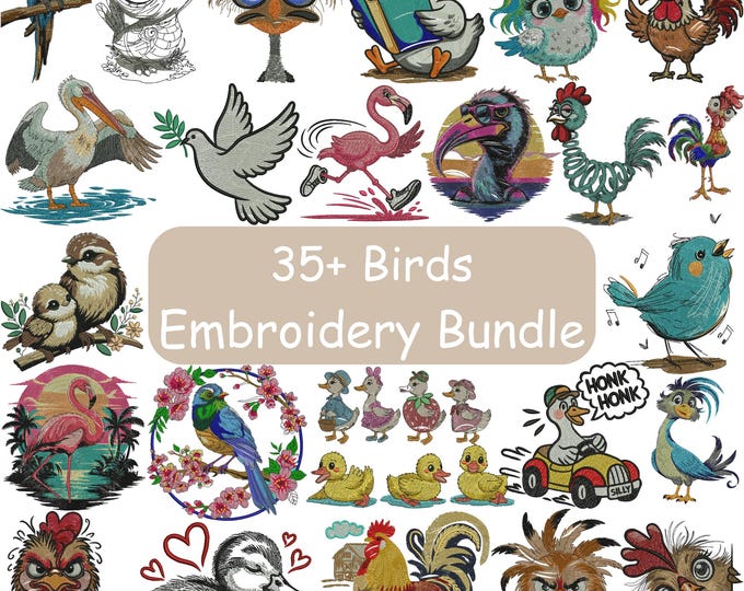Bird Embroidery Design, Cute Bird Embroidery Design, Crazy Chicken ...