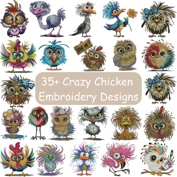 Hen Embroidery - Etsy