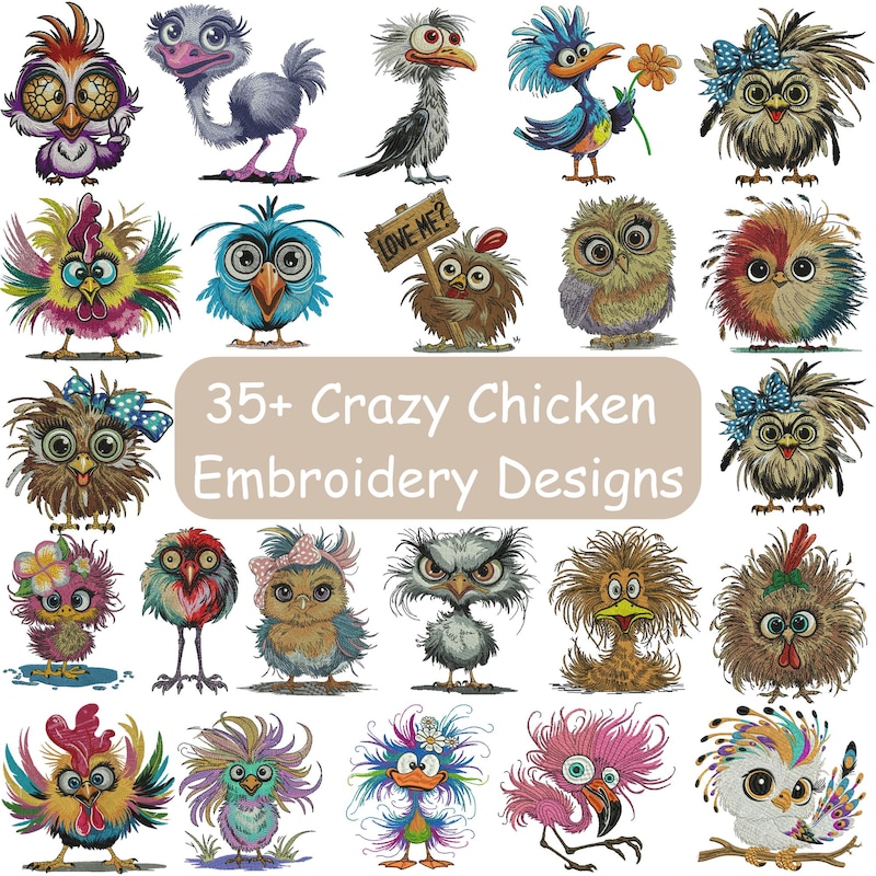 Chicken Embroidery Design - Etsy