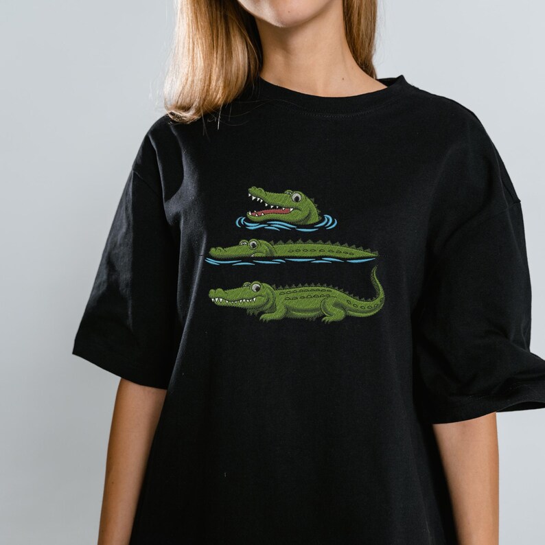 Alligator Embroidery Design, Crocodile Embroidery, Mini Alligator ...