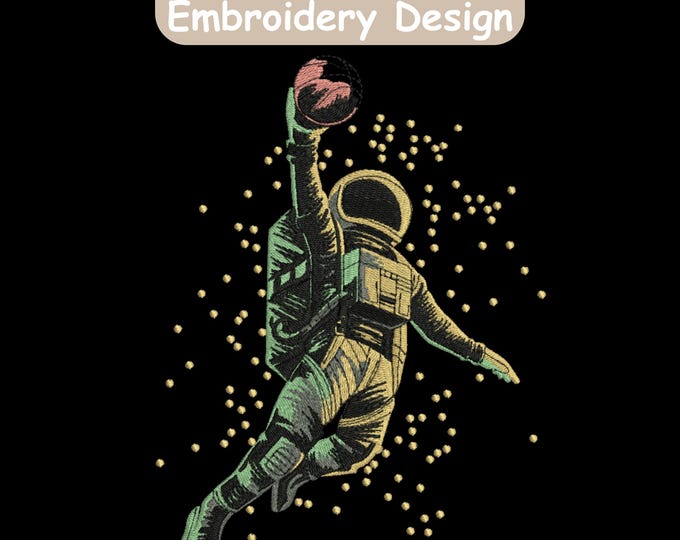 Astronaut Embroidery Design, Cosmic Astronaut Embroidery, Space ...