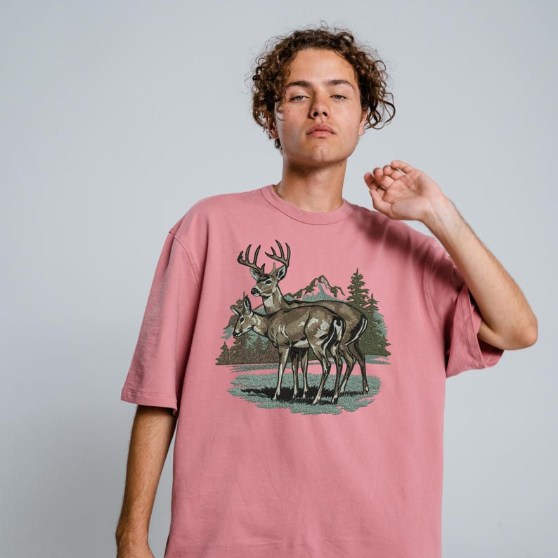 Deer Embroidery Design, Deer Couple Embroidery, Hunting Embroidery ...