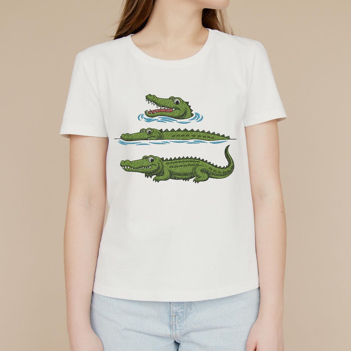 Alligator Embroidery Design, Crocodile Embroidery, Mini Alligator ...