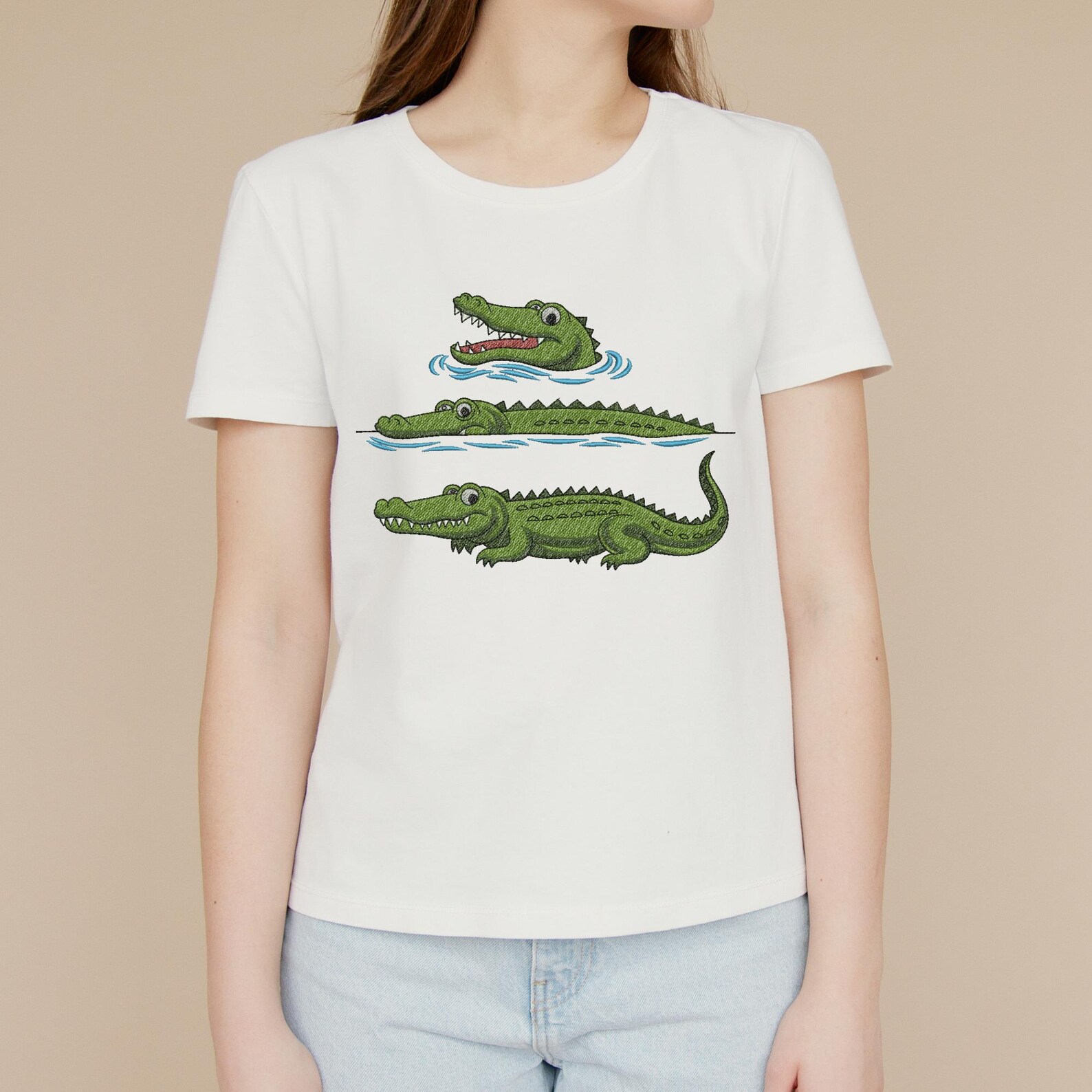 Alligator Embroidery Design, Crocodile Embroidery, Mini Alligator ...