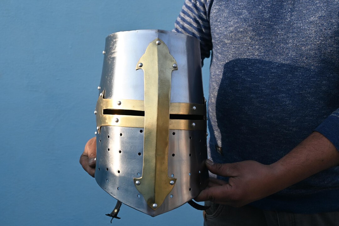 Templar Crusader Great Helm – Medieval Knight Helmet | Handmade Armor ...