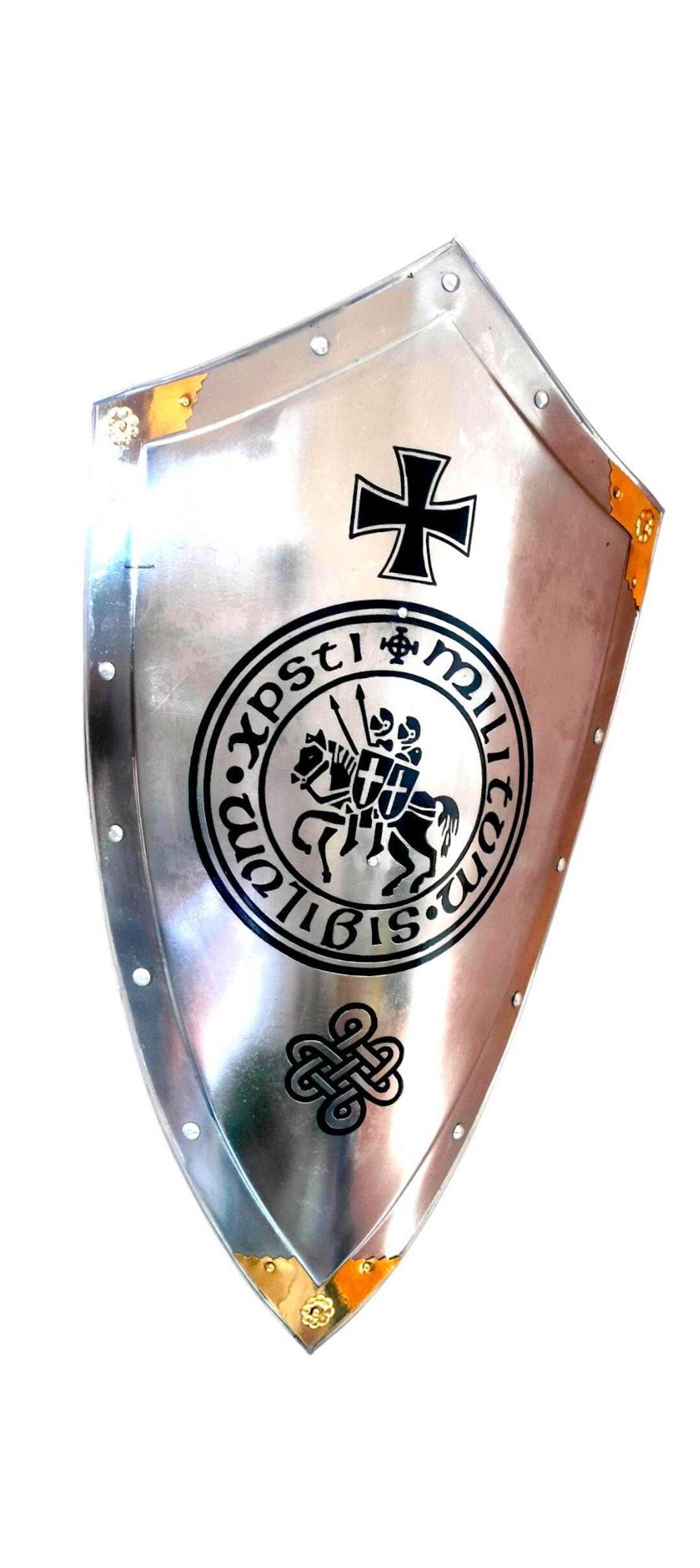 Templar Crusader Heater Shield – 28" Medieval Knight Shield – Steel ...